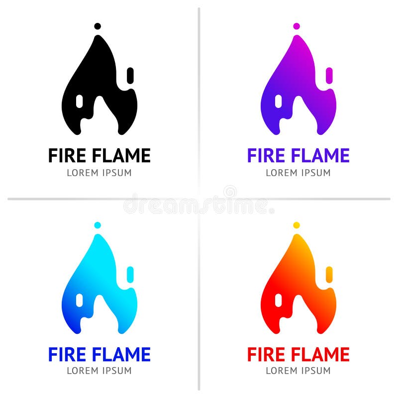 Fire Flames with Sparks Colored Vector Set Stock Vector - Illustration ...
