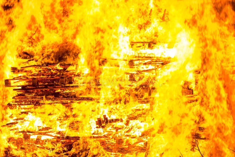 Fire Flames with Sparks and Ember on Black Background Stock Image ...