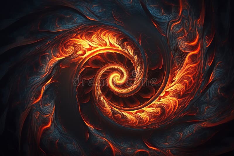 Fire Flames Swirl on Black Background. Flames of Fire Dark Background ...