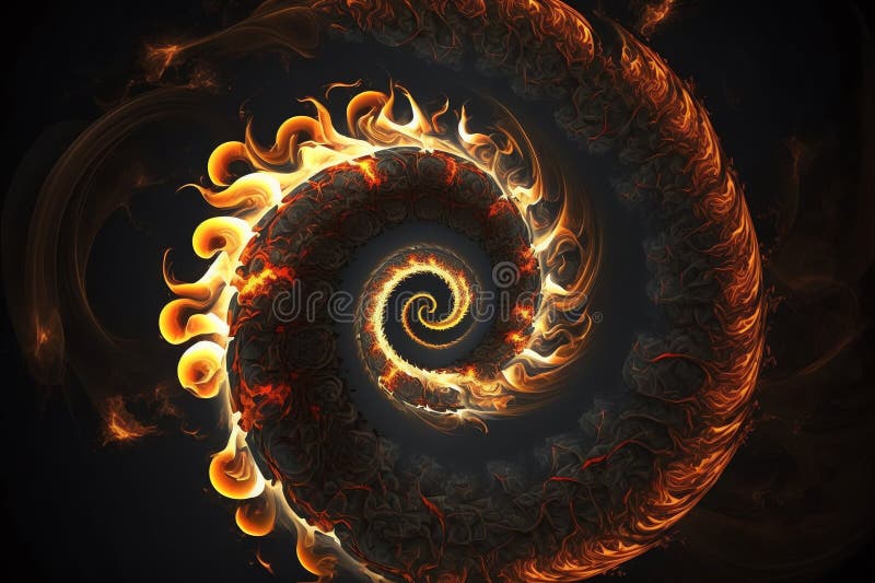 Fire Flames Swirl on Black Background. Flames of Fire Dark Background ...
