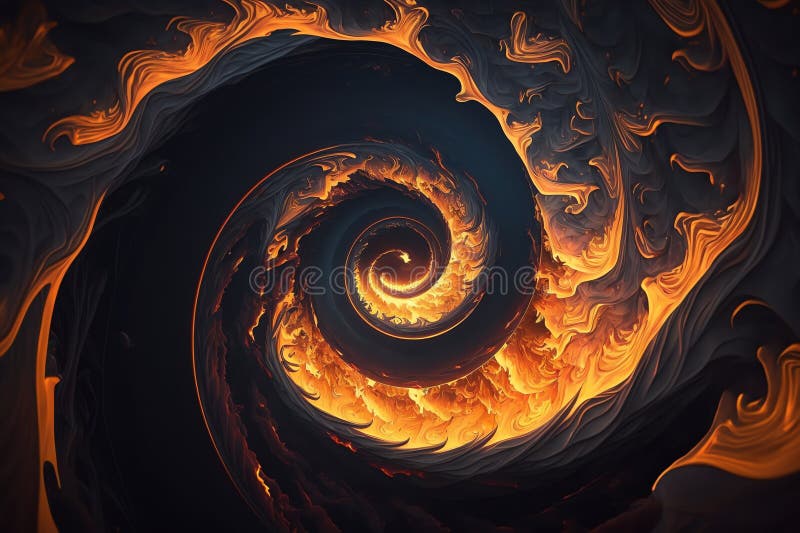 Fire Flames Swirl on Black Background. Flames of Fire Dark Background ...