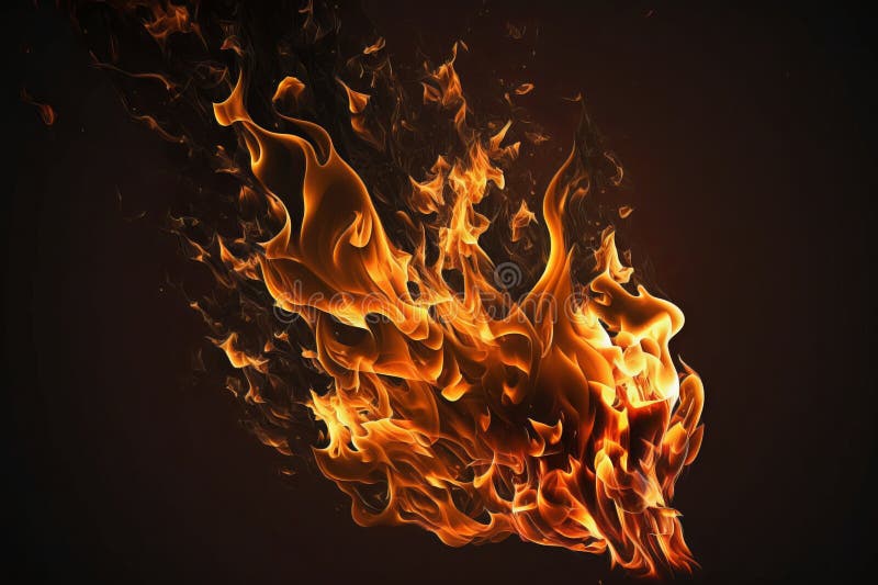 Fire Flames Texture. Beautiful Bright Orange Flames Flicker in the ...