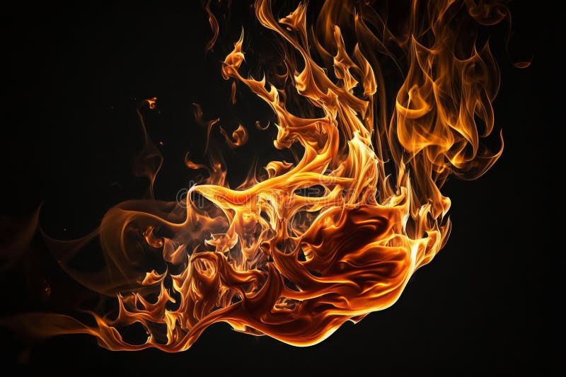 Fire Flames Texture. Beautiful Bright Orange Flames Flicker in the ...