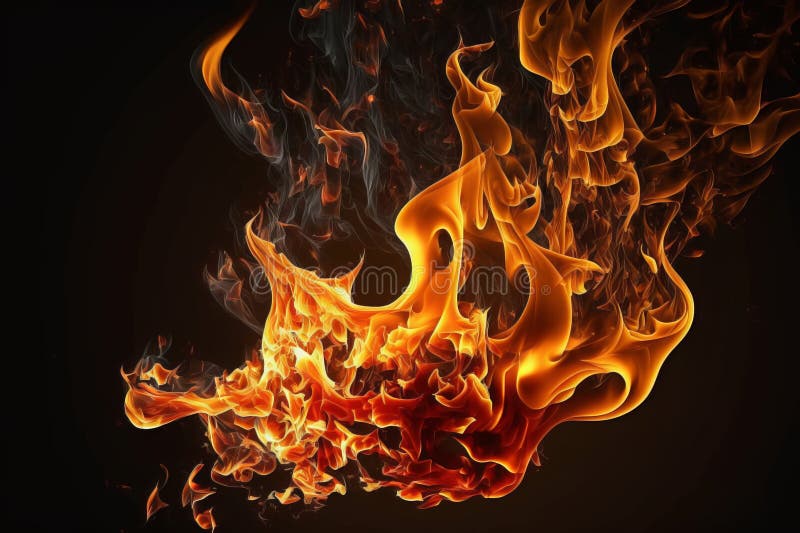 Fire Flames Texture. Beautiful Bright Orange Flames Flicker in the ...