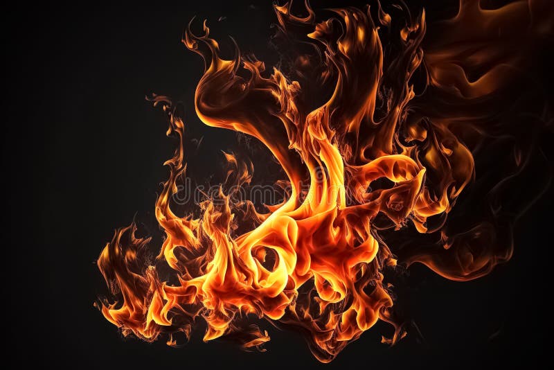 Fire Flames Texture. Beautiful Bright Orange Flames Flicker in the ...