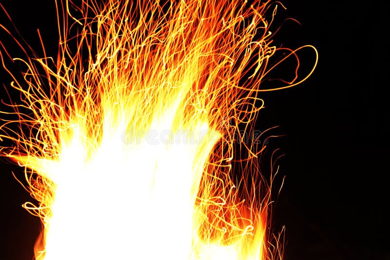 Fire Flames Track on a Black Background Stock Image - Image of trace ...