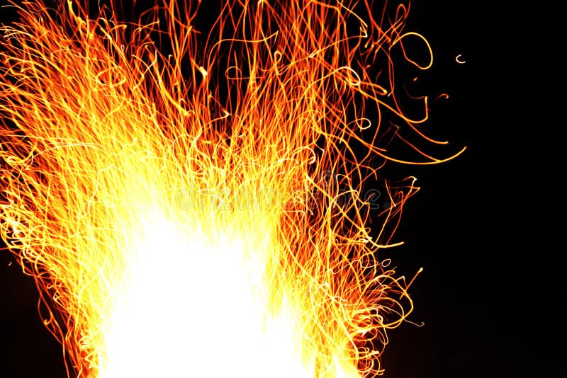 Fire Flames Track on a Black Background Stock Photo - Image of wood ...