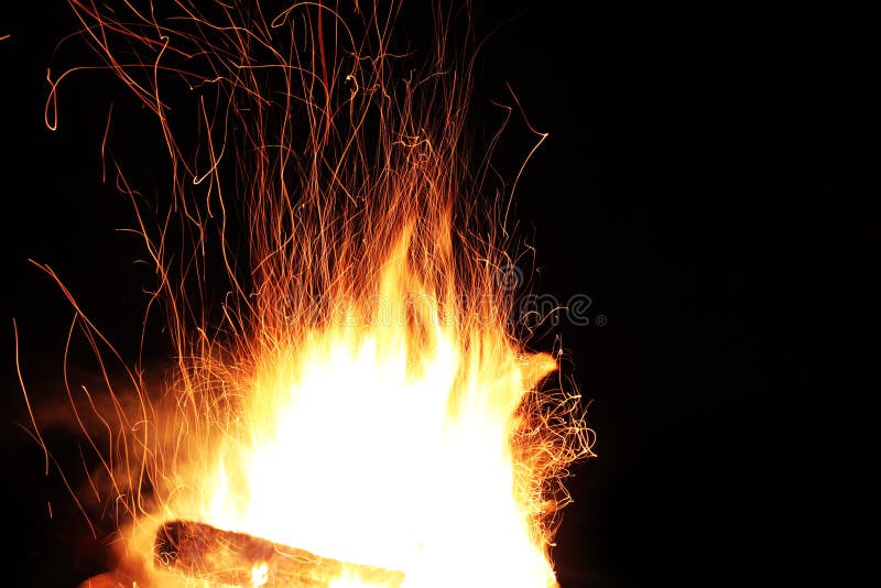 Fire Flames Track on a Black Background Stock Photo - Image of wood ...