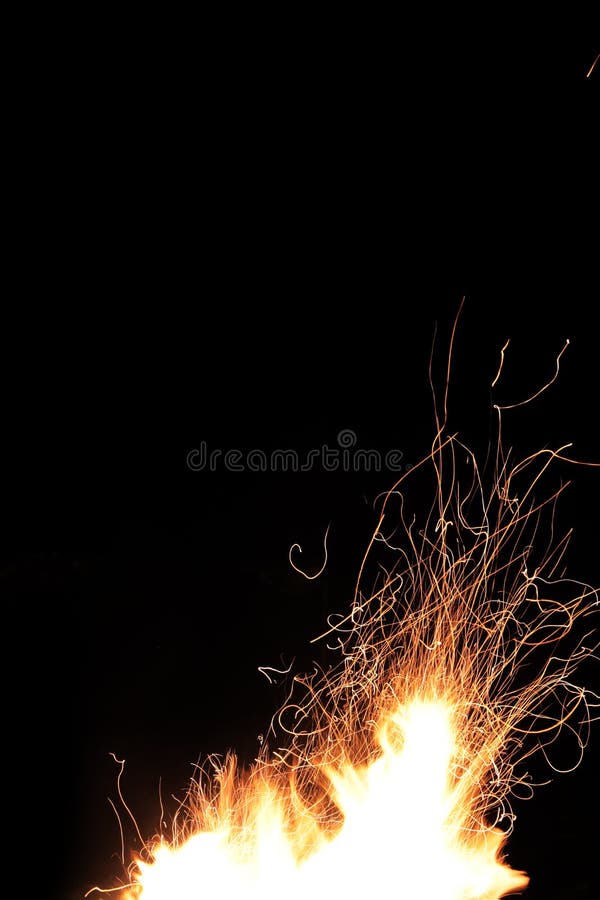 Fire Flames Track on a Black Background Stock Image - Image of line ...