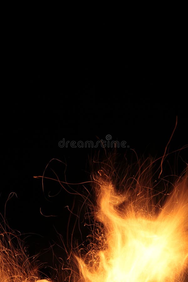 Fire Flames Track on a Black Background Stock Photo - Image of ...