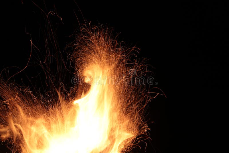 Fire Flames Track on a Black Background Stock Photo - Image of abstract ...
