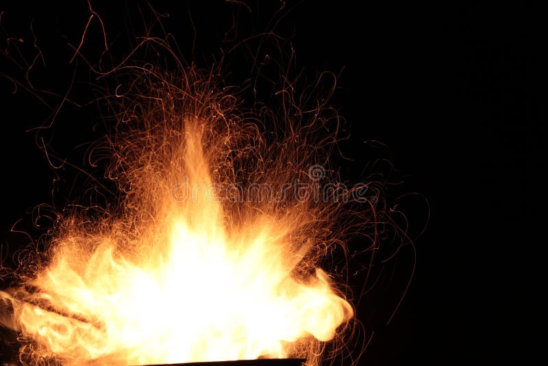Fire Flames Track on a Black Background Stock Illustration ...