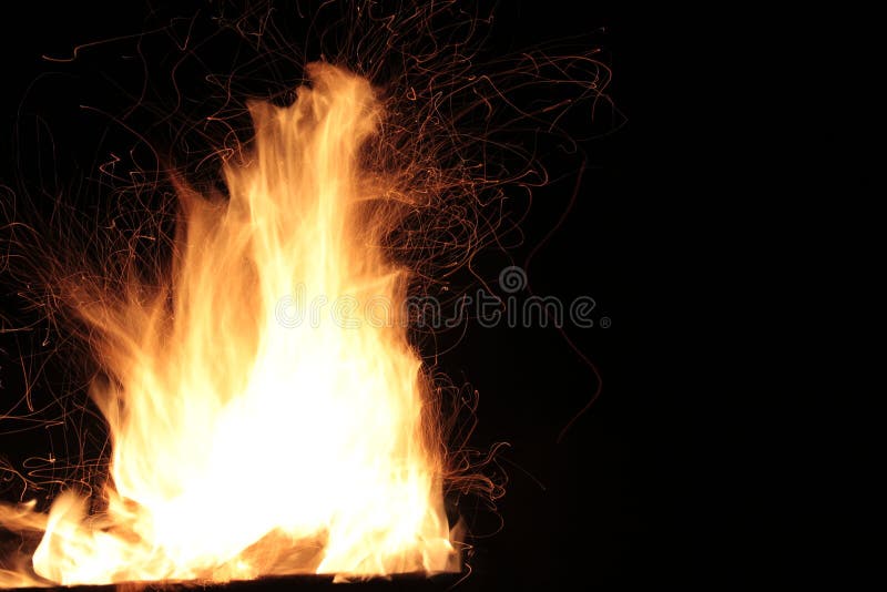 Fire Flames Track on a Black Background Stock Photo - Image of line ...