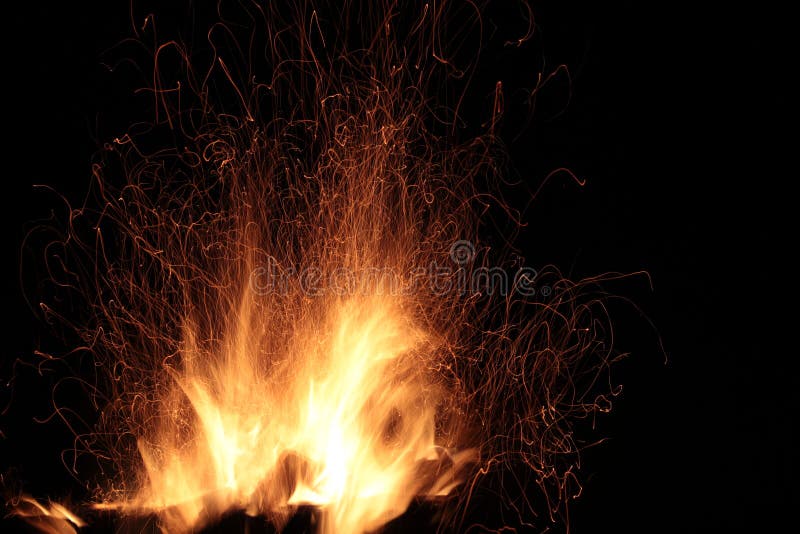 Fire Flames Track on a Black Background Stock Image - Image of trace ...
