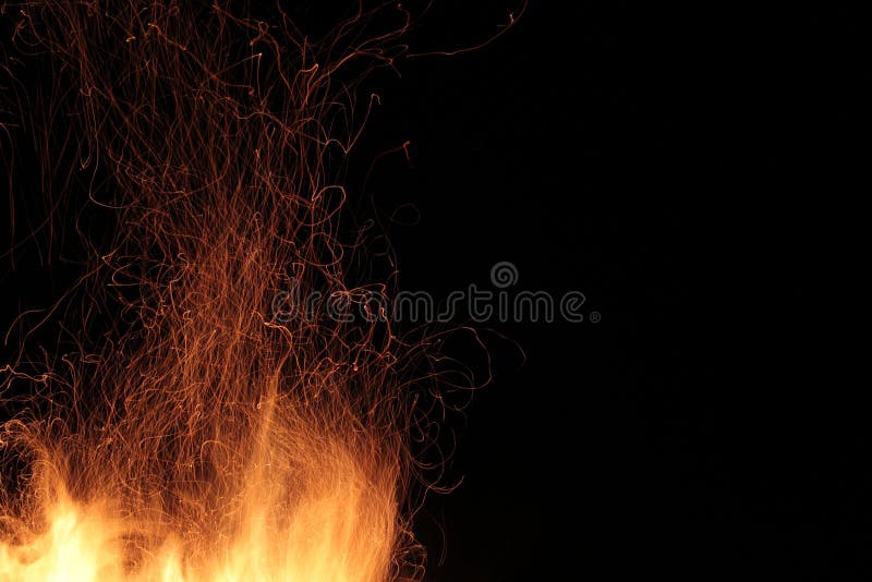 Fire Flames Track on a Black Background Stock Image - Image of abstract ...