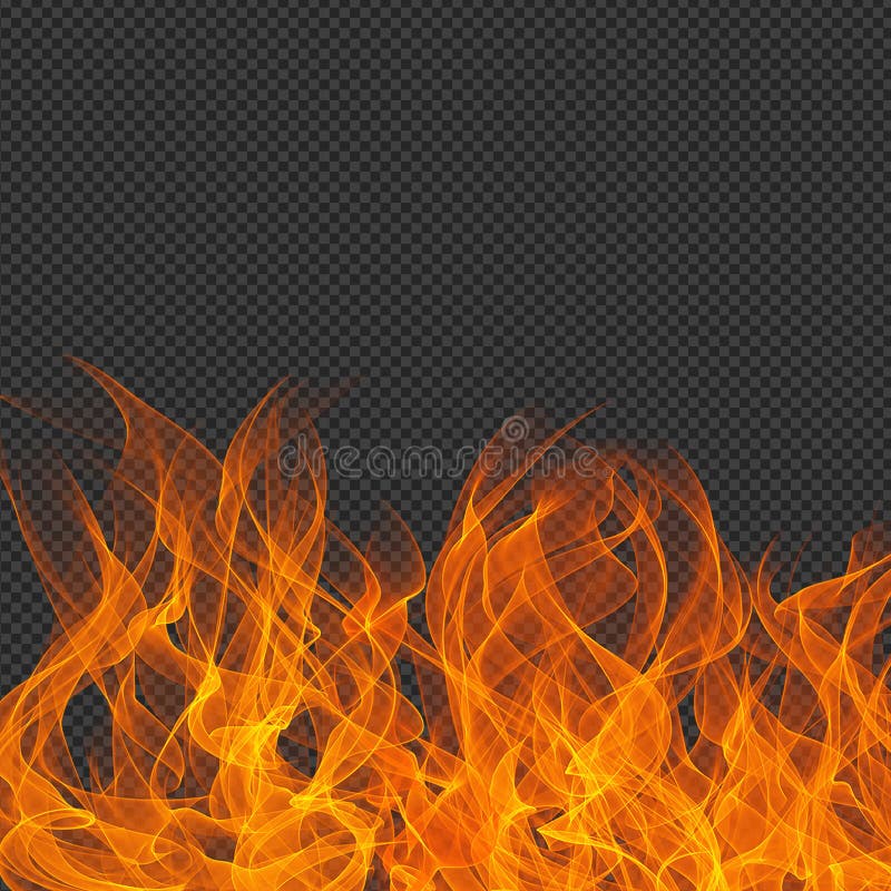 Fire Flames on Transparent Background Stock Photo - Illustration of ...