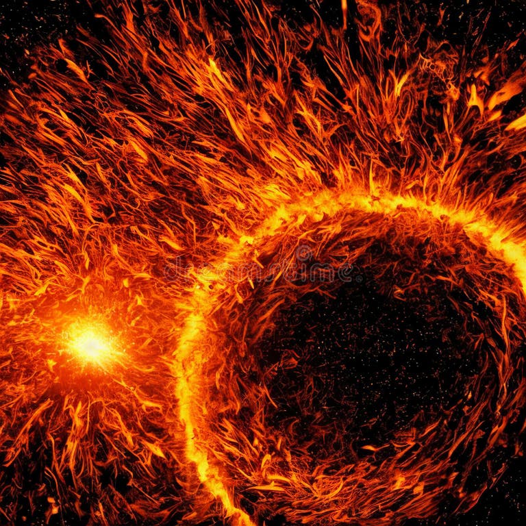 Fire flames in universe stock illustration. Illustration of explosion ...