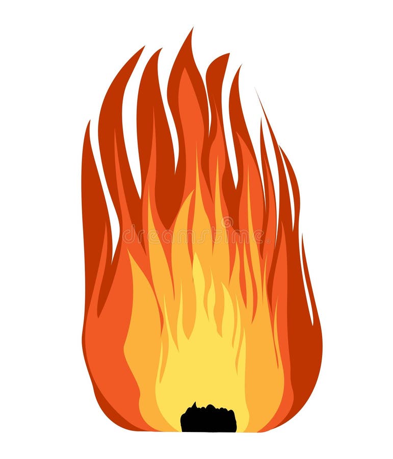 Fire with Flames Vector Bonfire for Fireplace Stock Vector ...