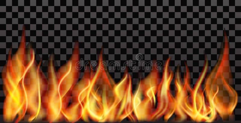 Fire Flames Vector on Transparent Background Stock Illustration ...
