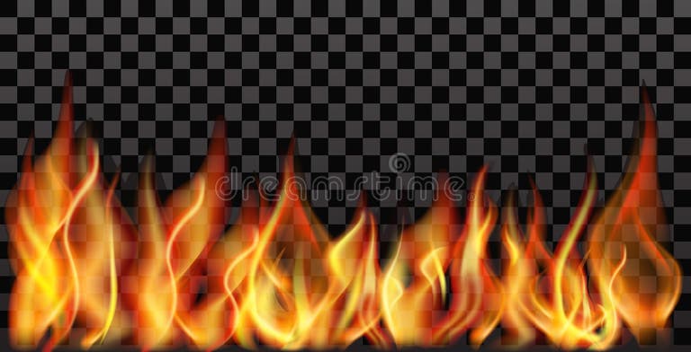 Fire Flames Vector on Transparent Background Stock Illustration ...