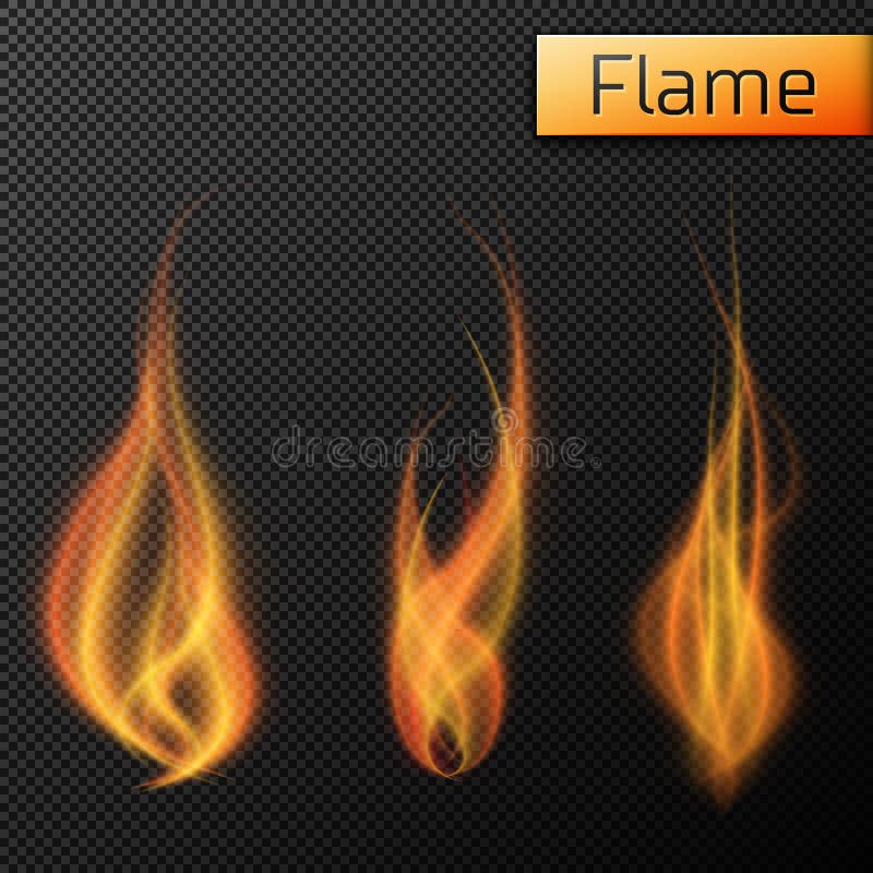 Fire Flames Vectors on Transparent Background Stock Vector ...