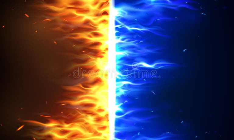 Fire Flames Versus VS Sign Exploding by Elements, Water Splashes and ...