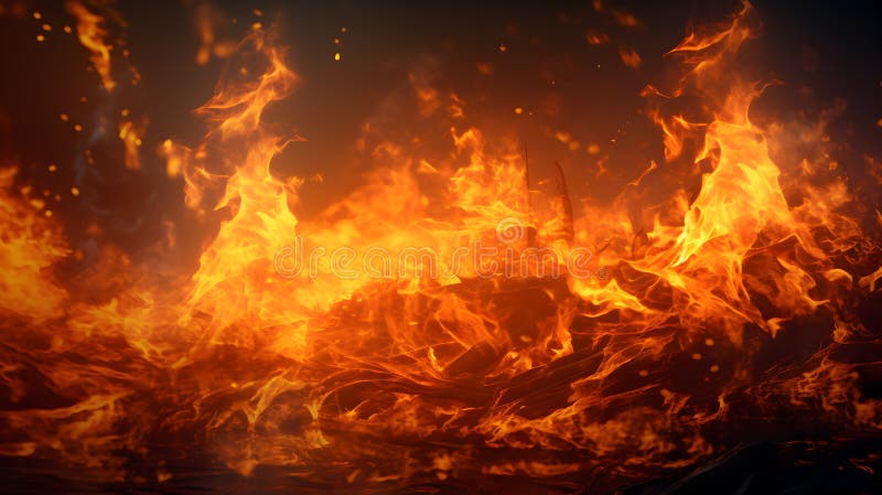 Fire Flames, Violent Burning Stock Illustration - Illustration of ...