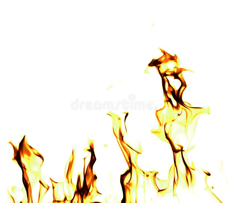 Fire Flames on a White Background Stock Photo - Image of campfire ...