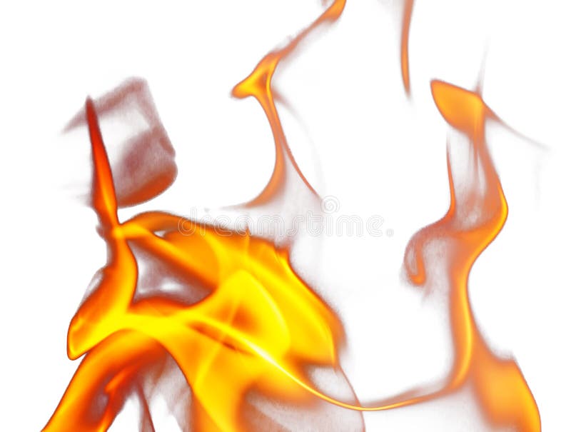 Fire Flames on a White Background Stock Image - Image of passion ...