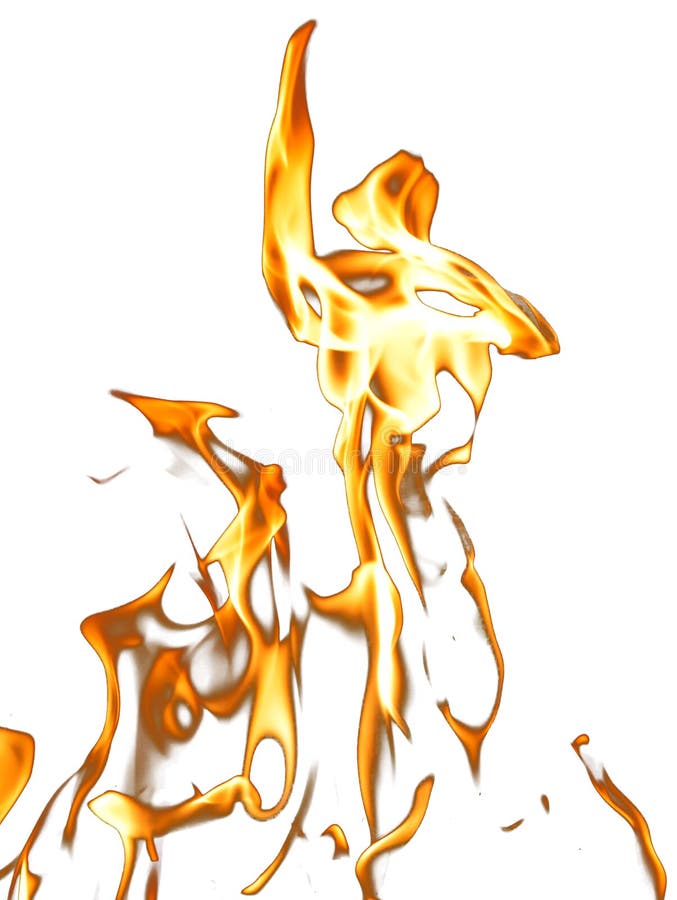 Fire Flames on a White Background Stock Photo - Image of fuel, motion ...