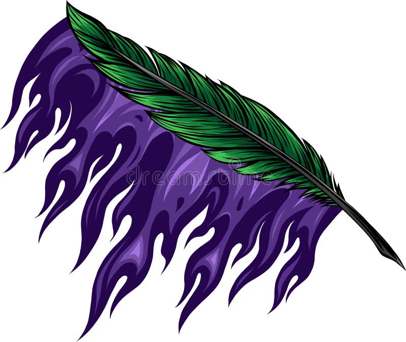 Fire Flaming Feather Vector Illustration on White Background Stock ...