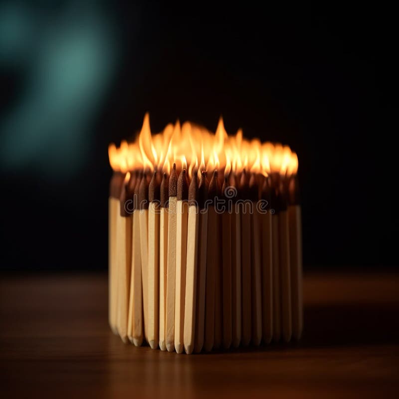 Fire, Flammable Objects, Many Matches Next To Each Other Flared Up at ...
