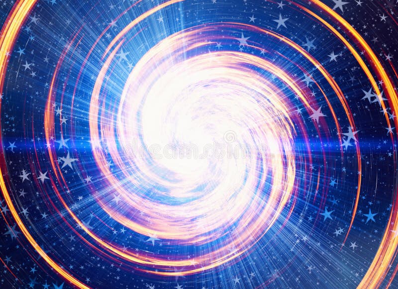 Fire Flash on Space Stars Background Stock Illustration - Illustration ...