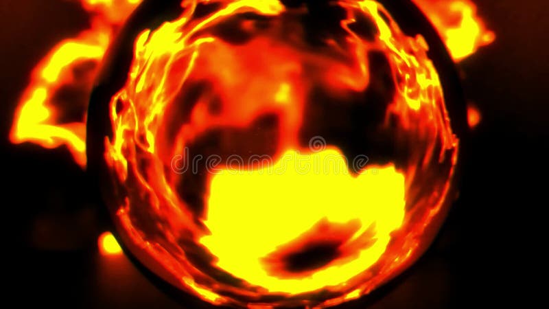 Fire Flashes of a Flame. View through a Crystal Ball Stock Video ...