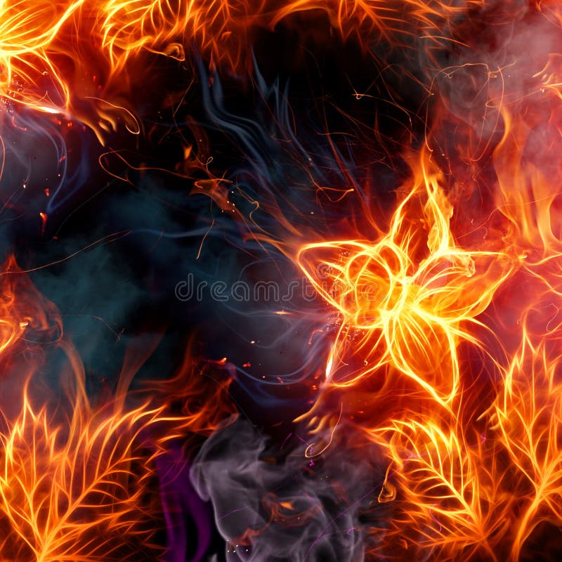 Fiery flower stock illustration. Illustration of abstract - 8888705