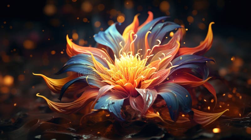 Fire Flower Flame Burning Torch. Stock Image - Image of single, energy ...
