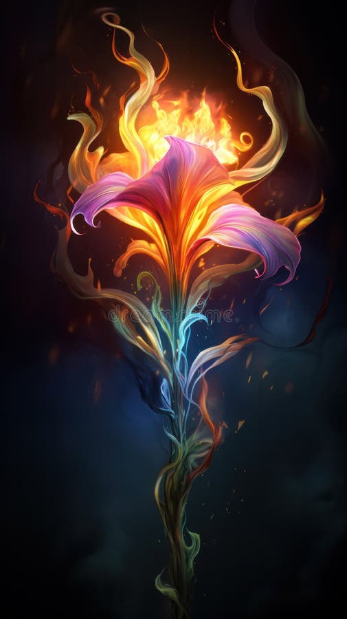 Fire Flower Flame Burning Torch. Stock Photo - Image of icon, light ...