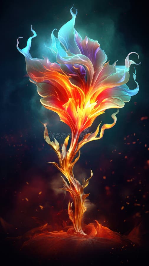 Fire Flower Flame Burning Torch. Stock Photo - Image of flower, nature ...