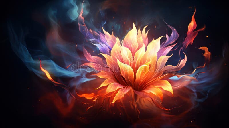 Fire Flower Flame Burning Torch. Stock Image - Image of logo, icon ...