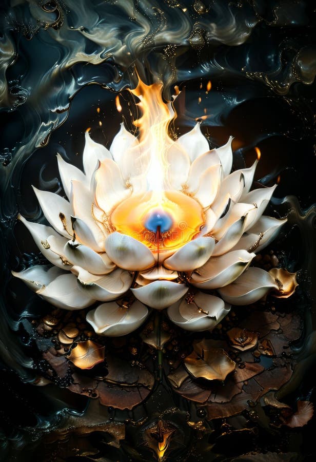 Fire Flower Flame Burning Torch Stock Illustration - Illustration of ...