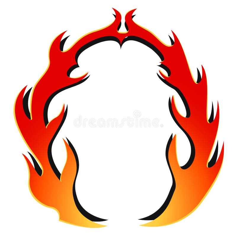 Fire flower round frame stock illustration. Illustration of backdrop ...
