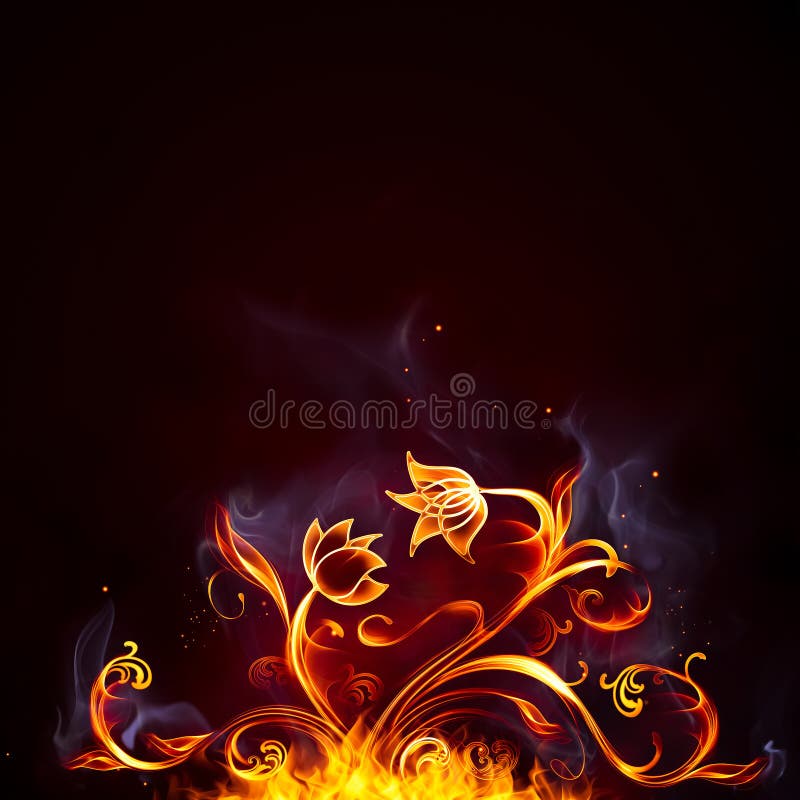 Fire Flowers Background stock illustration. Illustration of symbol ...