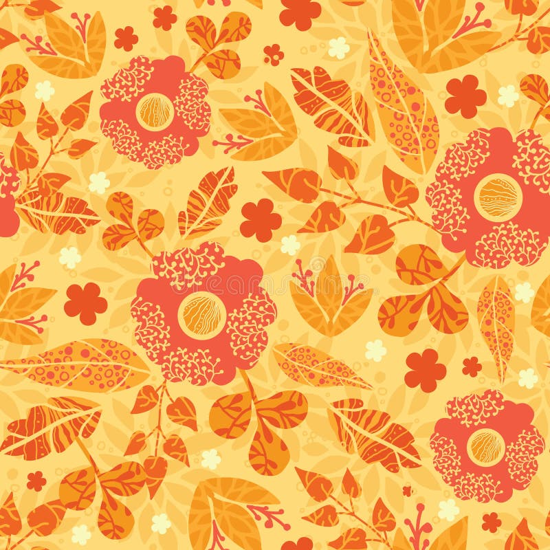 Fire Flowers Seamless Pattern Background Stock Vector - Illustration of ...