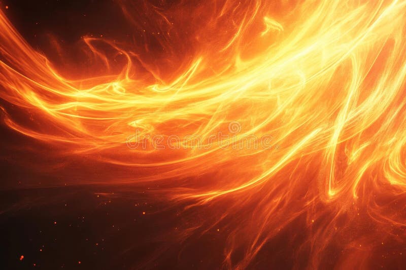 Fire Flows Across Space with Energy Particles and Plasma, Cosmic Theme ...
