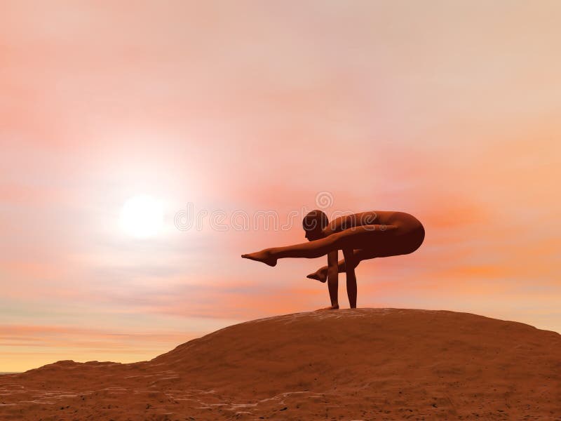 Fire Fly Pose, Tittibhasana - 3D Render Stock Illustration ...