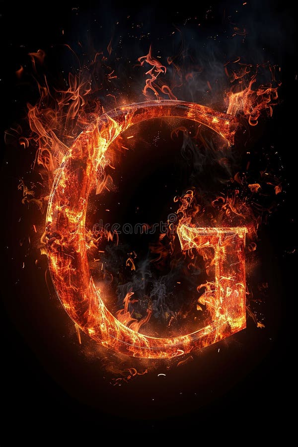 Fire Font Alphabet Made of Burning Letters on Black Background. Stock ...