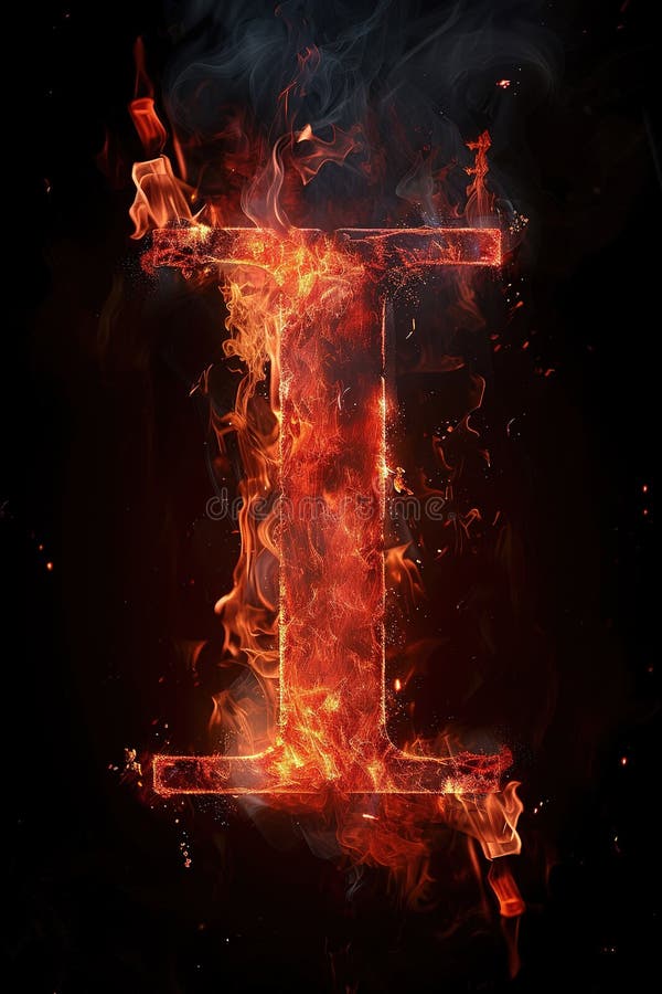Fire Font Alphabet I Made of Burning Fire Letter on Black Background ...