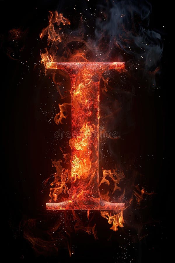 Fire Font Alphabet I Made of Burning Fire Letter on Black Background ...