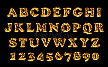 Fire Font Collection, Alphabet of Flame. Fire Burning Letters Set ...