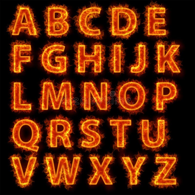 Fire font collection stock photo. Image of abstract, fire - 56849678